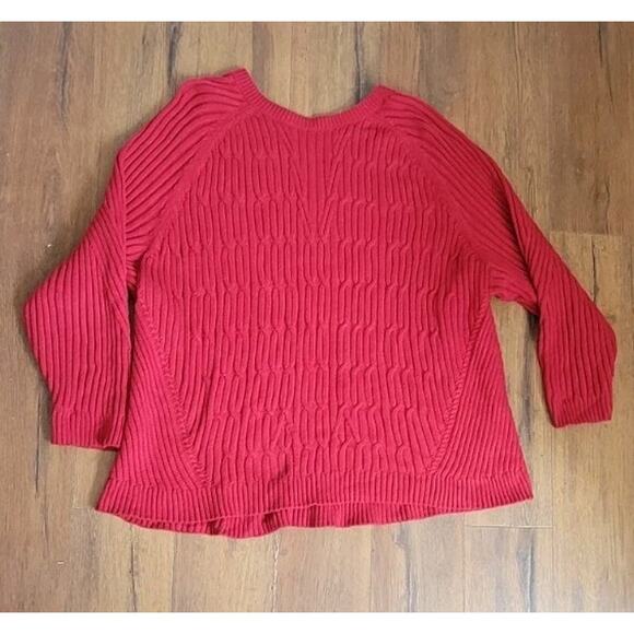 J. Jill | Sweaters | J Jill Sweater Plus Size 4x Red Knit Pullover ...